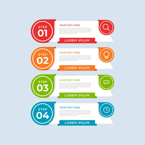 Modern Vector Colorful Step Infographic Template Numbers Icons Options ...