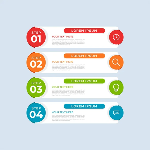 Modern Vector Colorful Step Infographic Template Numbers Icons Options ...