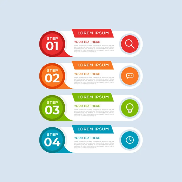 Modern Vector Colorful Step Infographic Template Numbers Icons Options ...