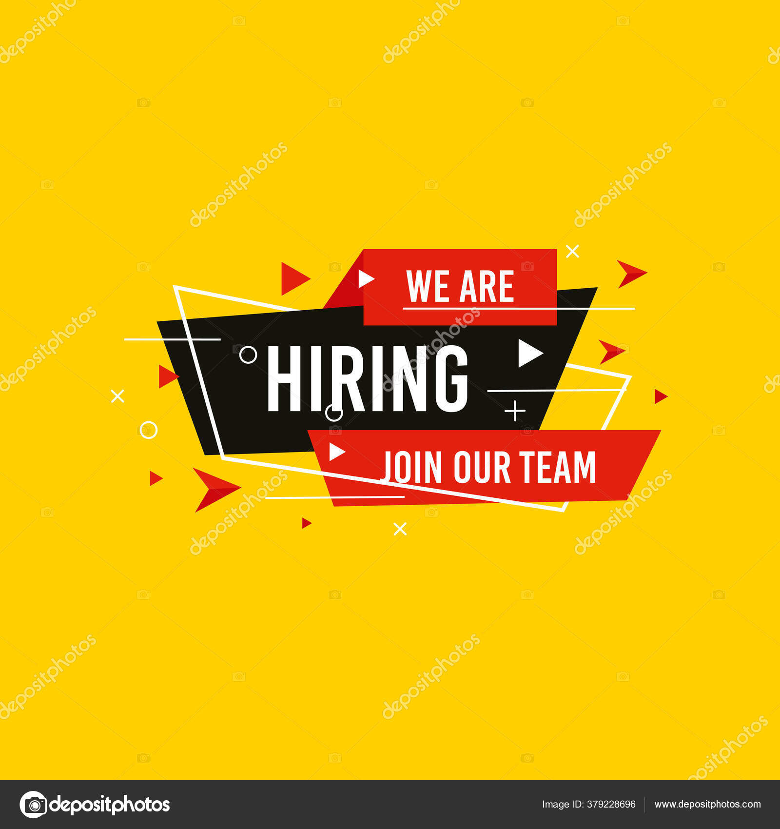 Hiring Join Now Design Banner Poster Lettering Geometric Shapes Lines ...