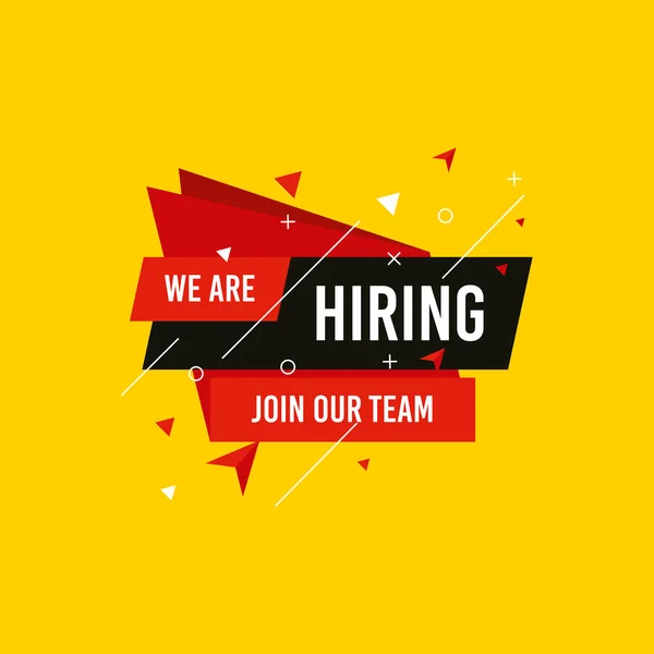 Hiring Join Now Design Banner Poster Lettering Geometric Shapes Lines ...