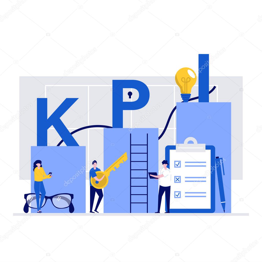 Kpi Indicador Rendimiento Clave Vector Concepto Ilustración Con ...