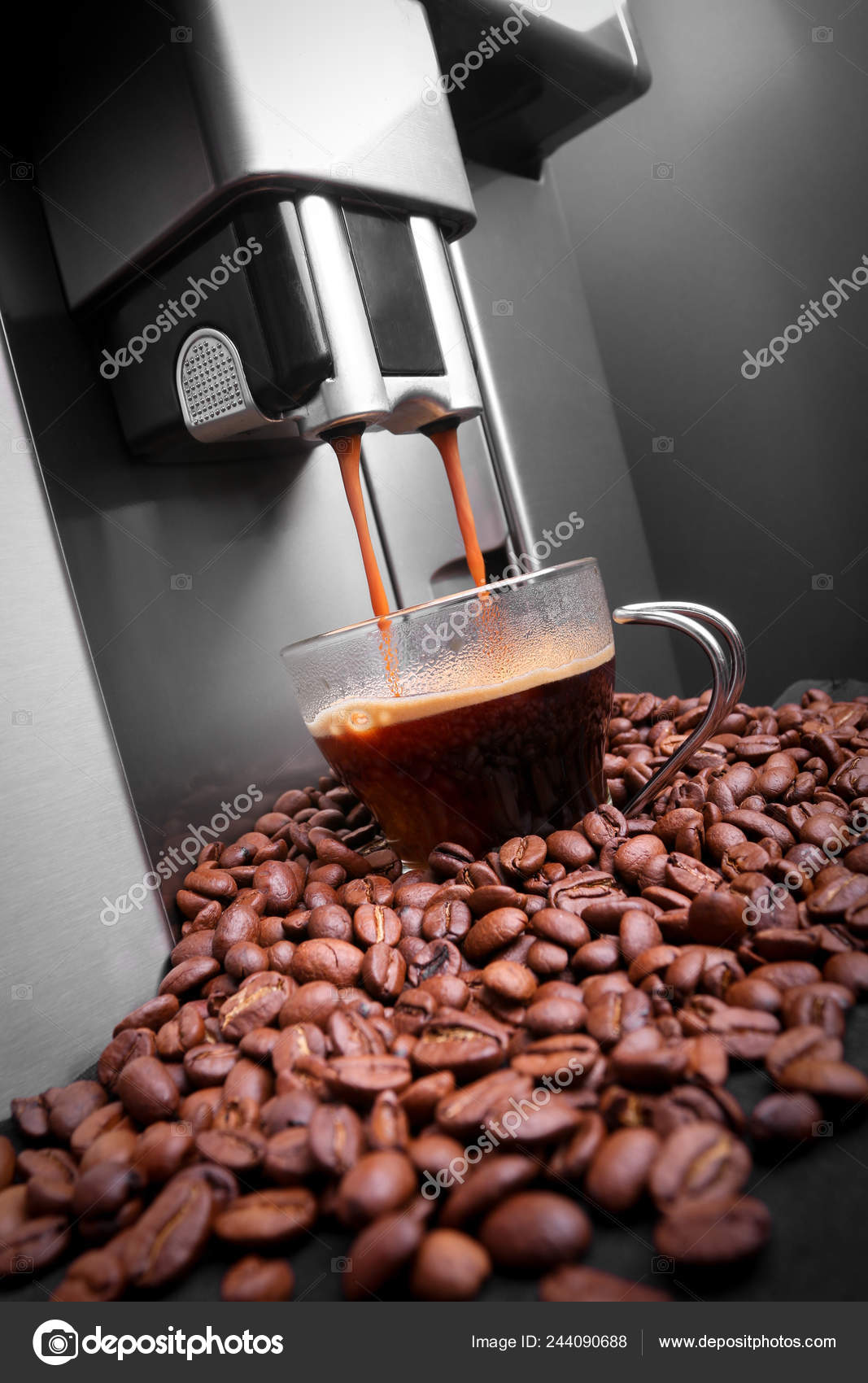 Espresso Machine Making Coffee Coffee Beams Background Stock Photo by ...