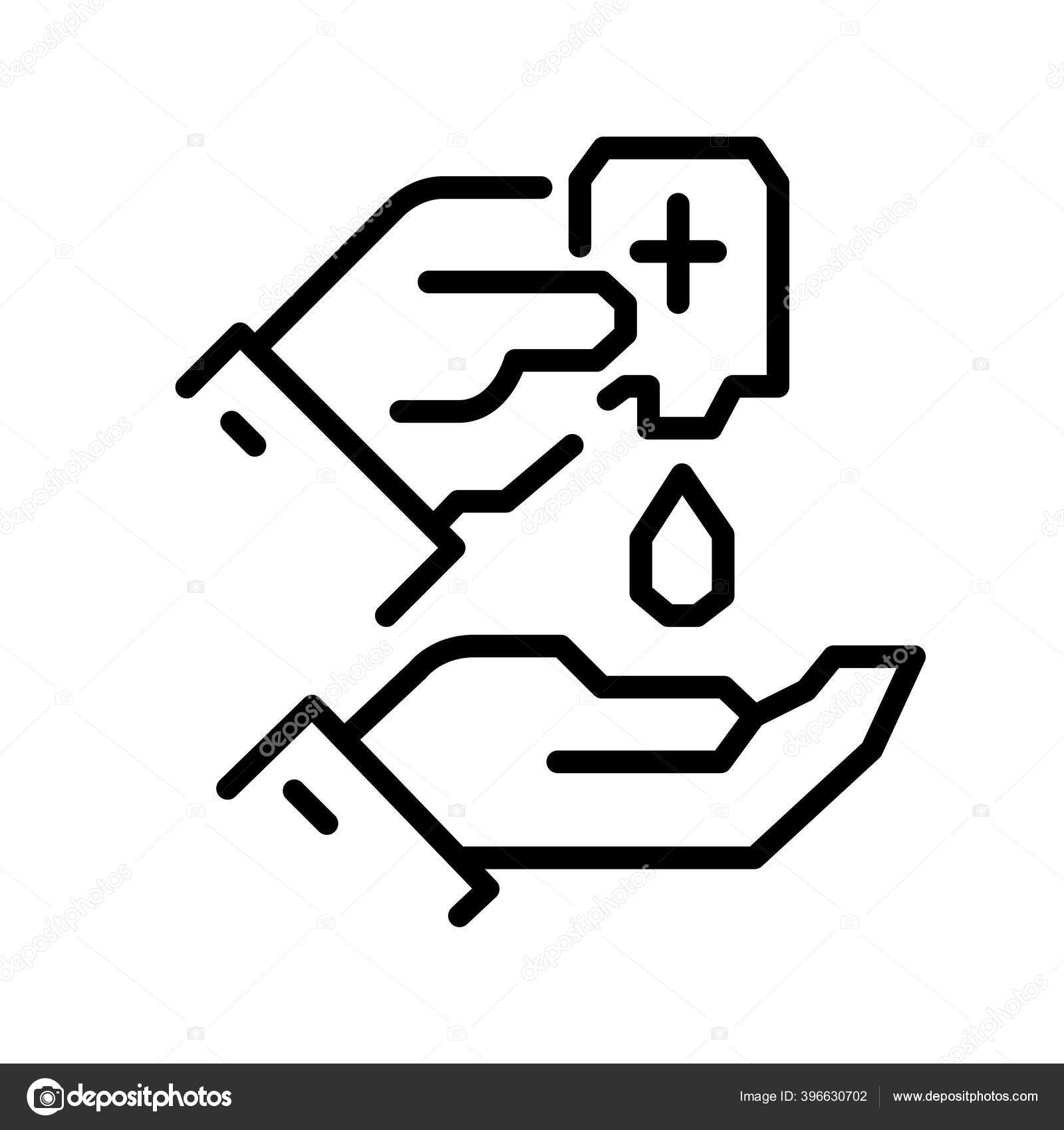 Cleaning Your Hand Antiseptic Icon Vector Illustration Editable Stroke ...