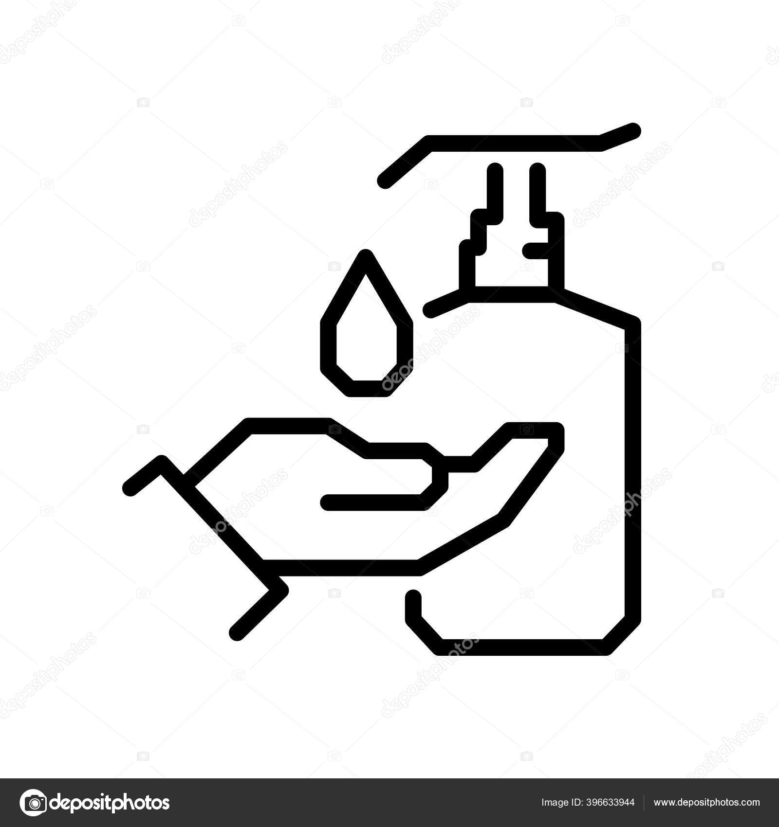 Cleaning Hands Antibacterial Spray Icon Vector Illustration Editable ...