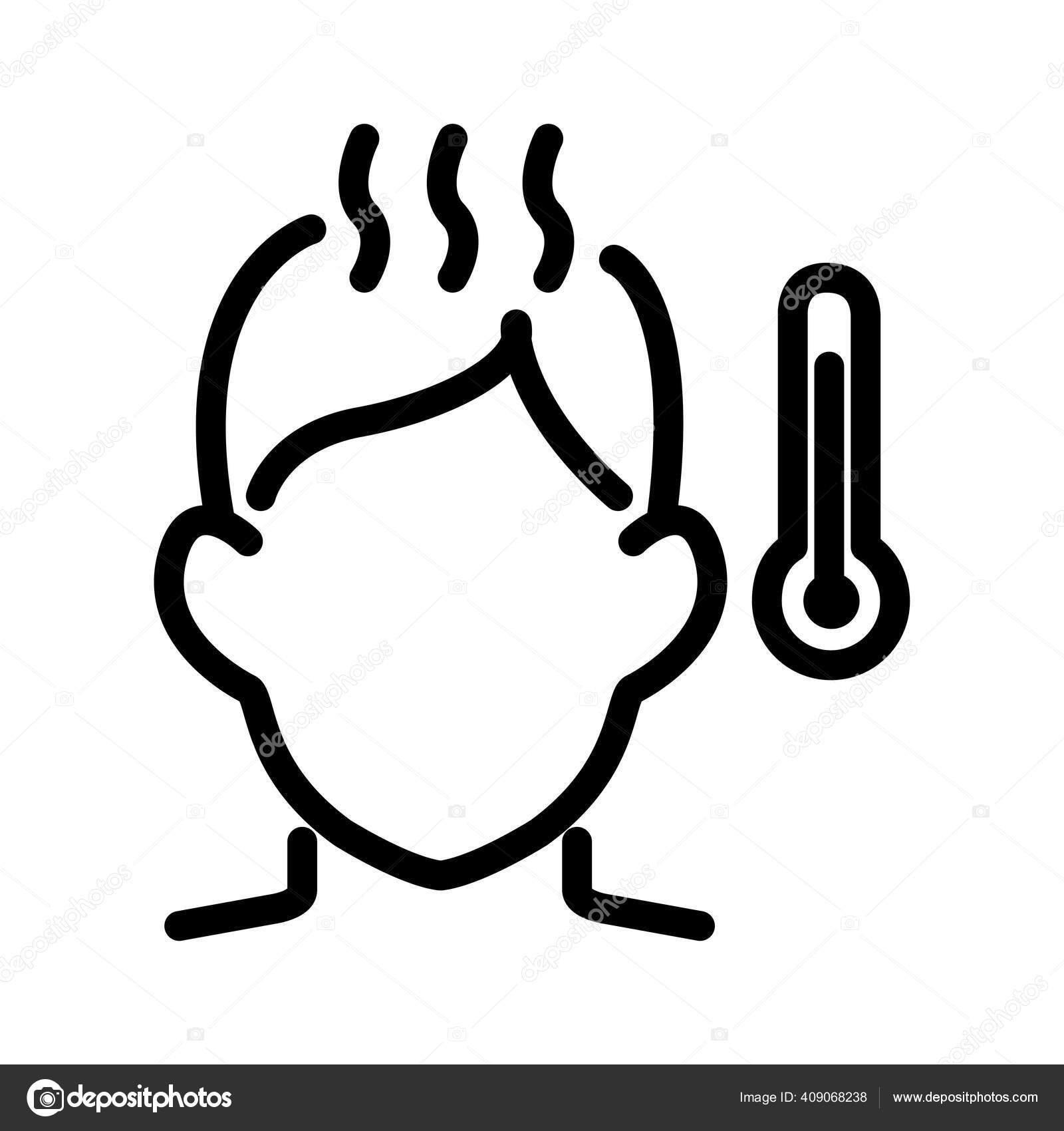High Fever Line Icon Vector Symbol Stock Vector Image by ©ufukaydin ...