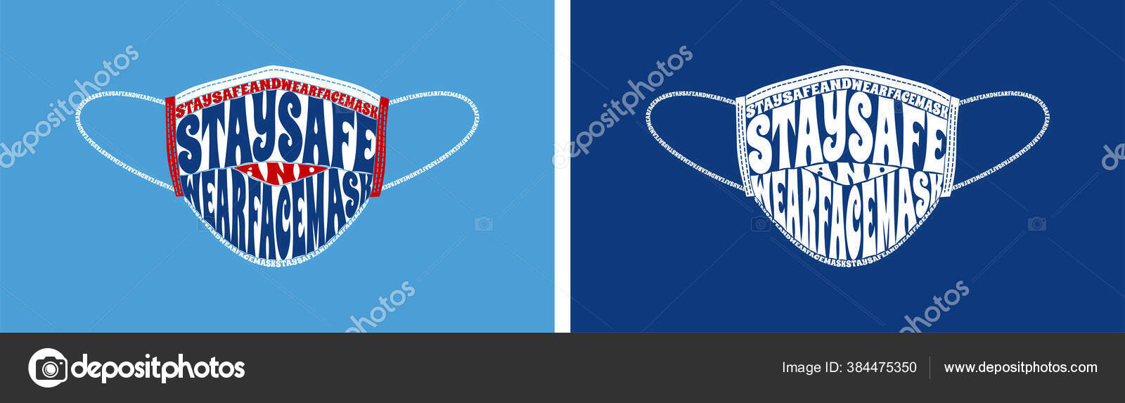 Stay Safe Wear Face Mask Text Wrap Vector Illustration Isolated Stock ...