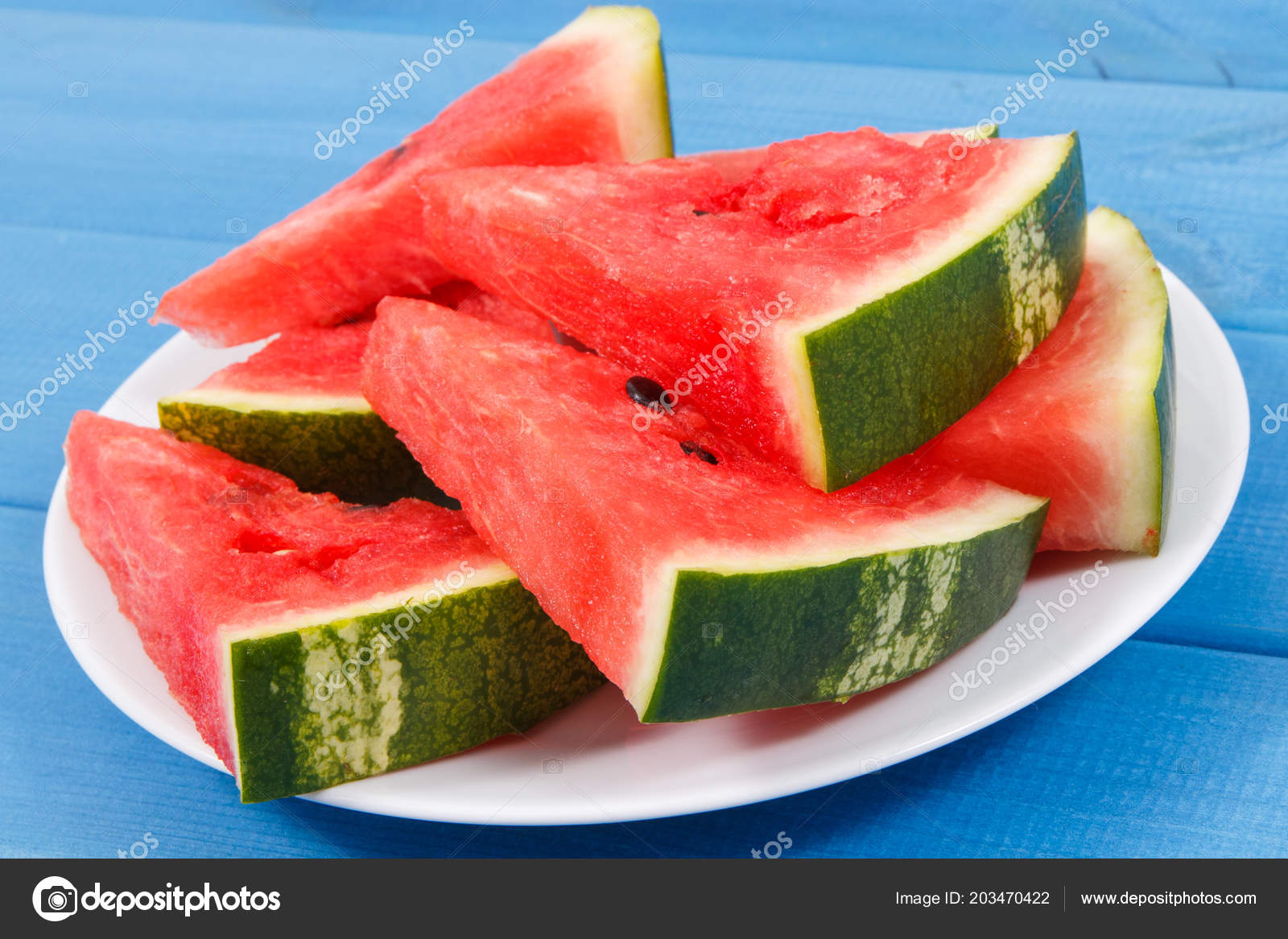 Slice Fresh Watermelon Plate Concept Healthy Delicious Juicy Dessert ...