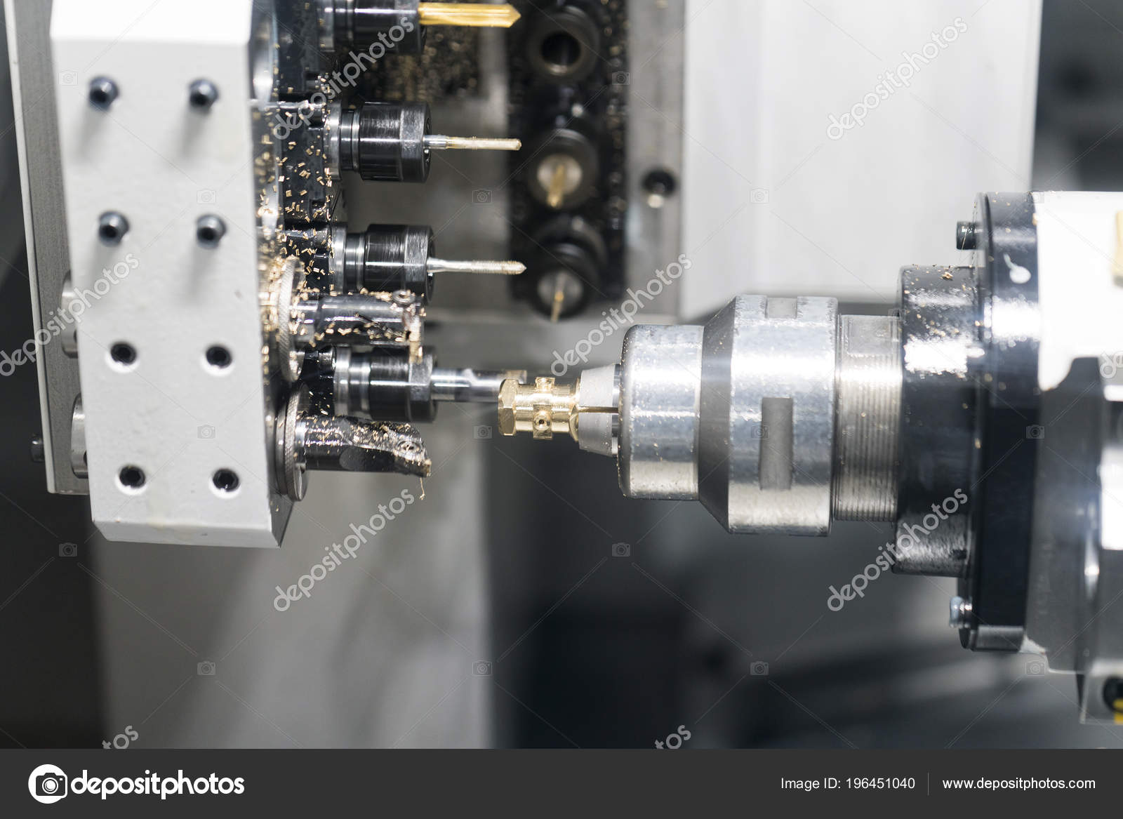 Operator Machining Automotive Part Cnc Turning Machine Multi Axis Cnc — Stock Photo ...