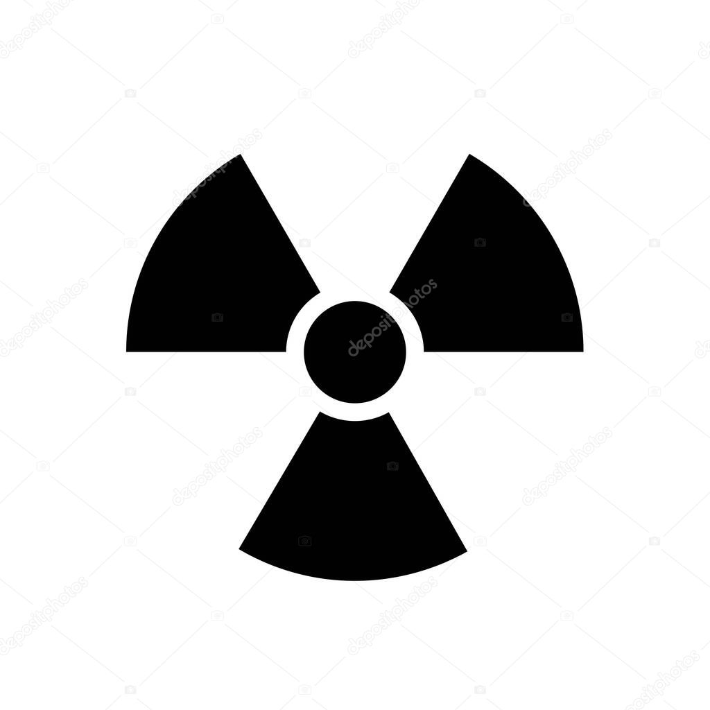 Icono de radiación negra vector. Signo radioactivo de advertencia ...