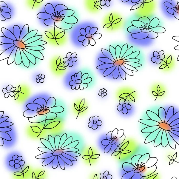 Seamless doodle flower background Stock Photos, Royalty Free Seamless ...
