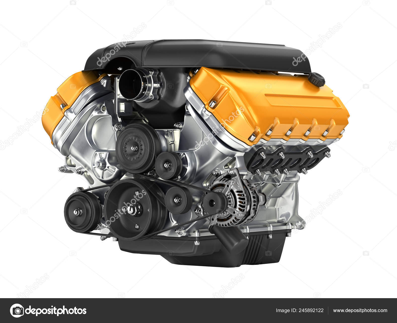 Automotive Engine Gearbox Assembly Shadow White Background Stock Photo ...