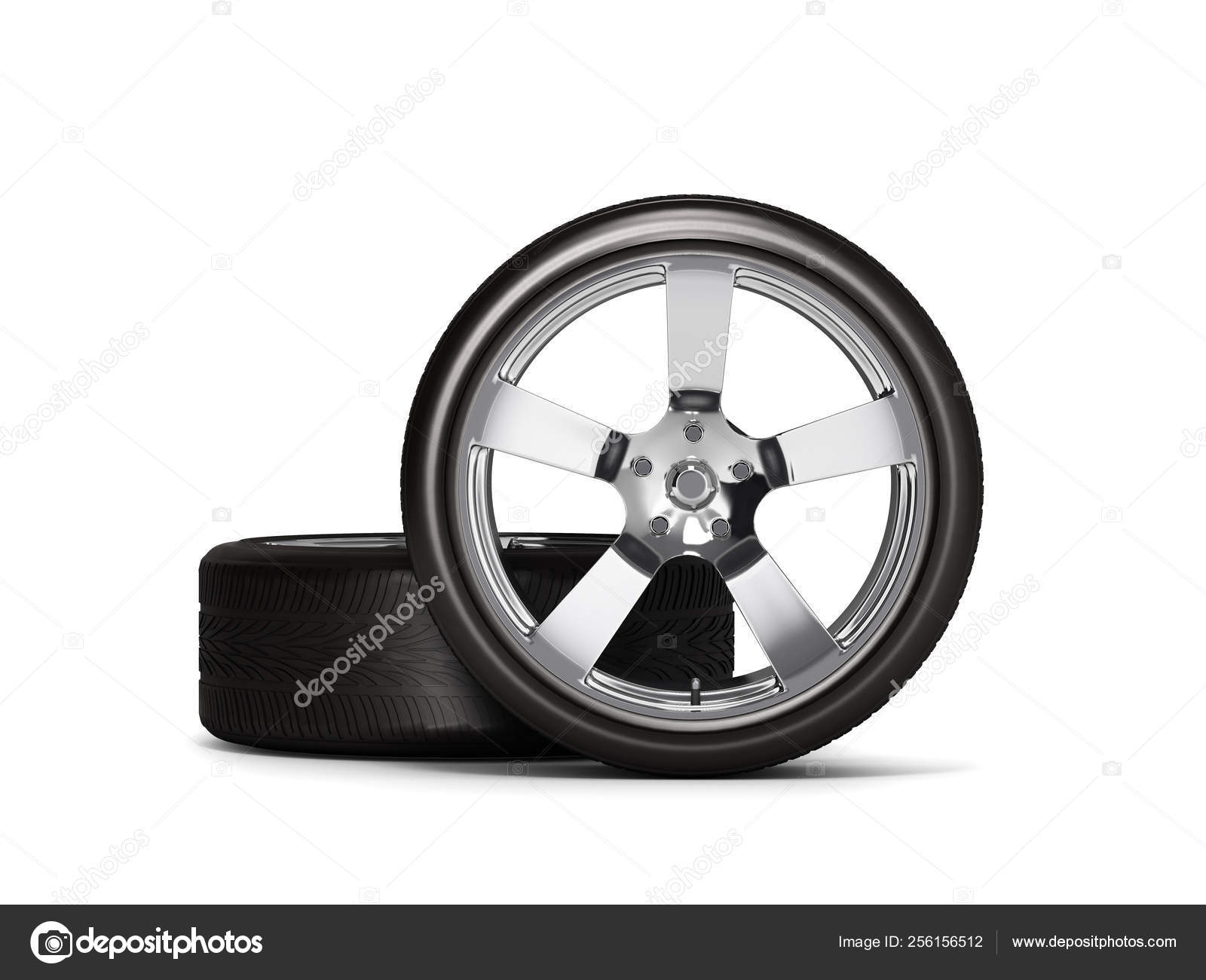 Car wheels isolated on white background 3d — Stock Photo © kvsan #256156512