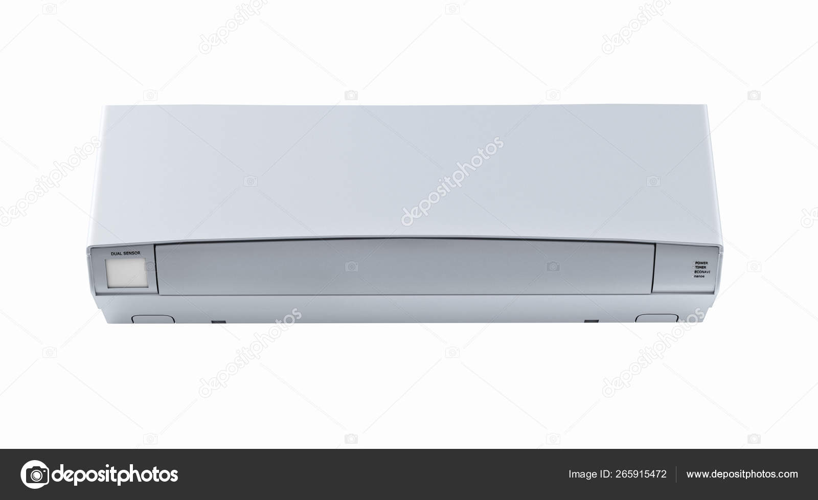 Air conditioner front view without shadow on white wall 3d — Stock ...
