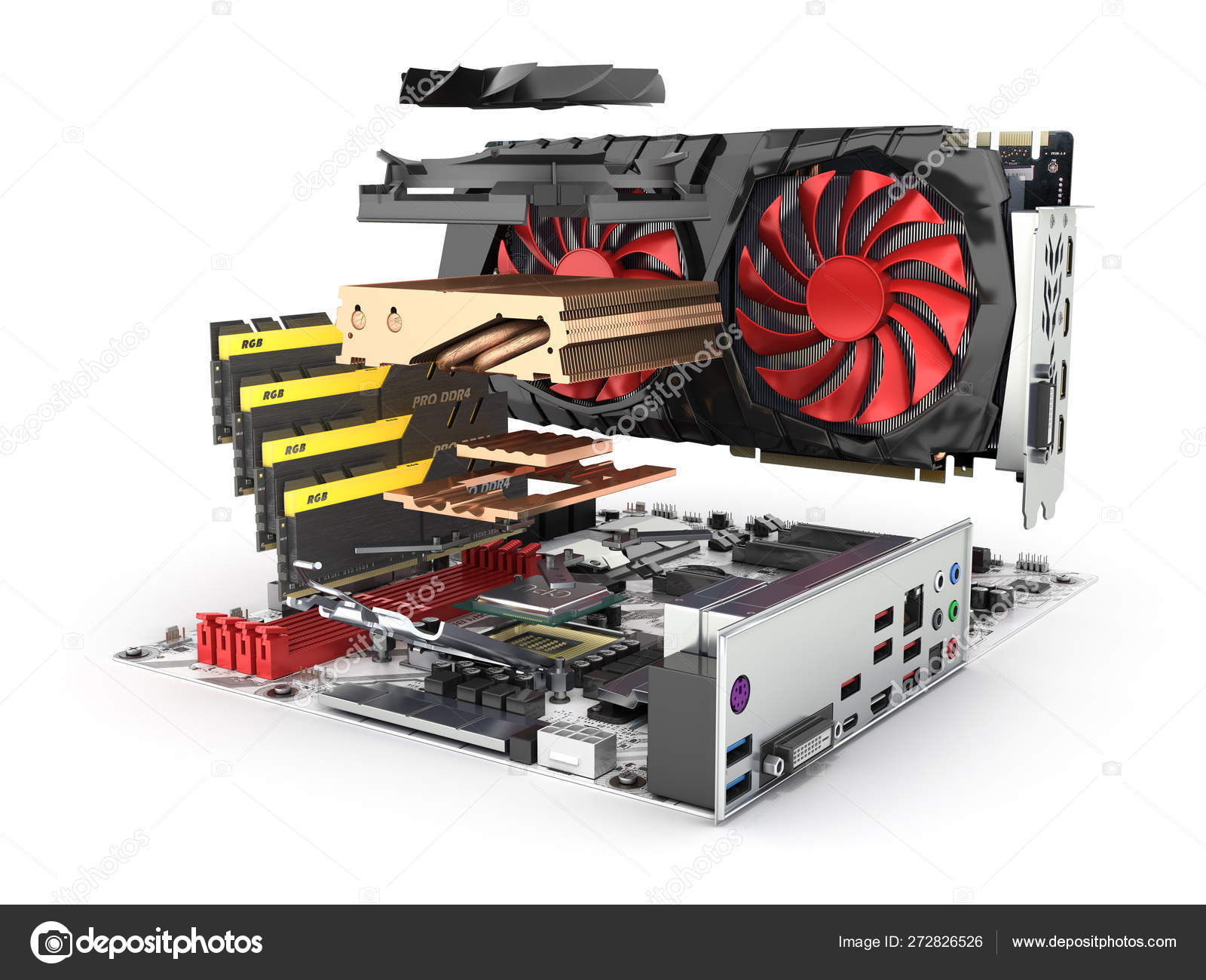 Motherboard complete with RAM and video card in disassembled for Stock ...