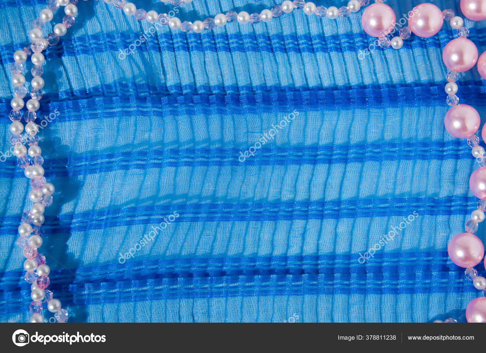 Blue Ribbon Lying Side Beads — Stock Photo © 74Katerina #378811238