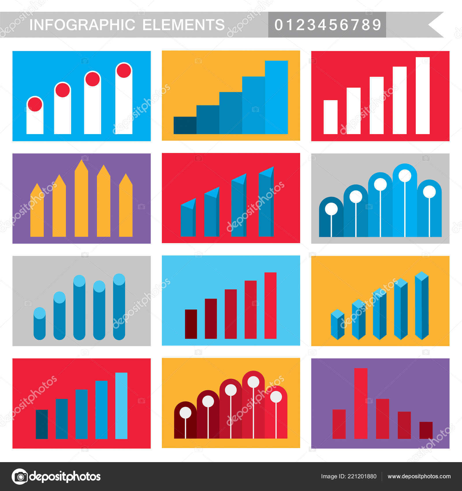 Farverige Infografiske Elementer Diagrammer Graf Diagram ...