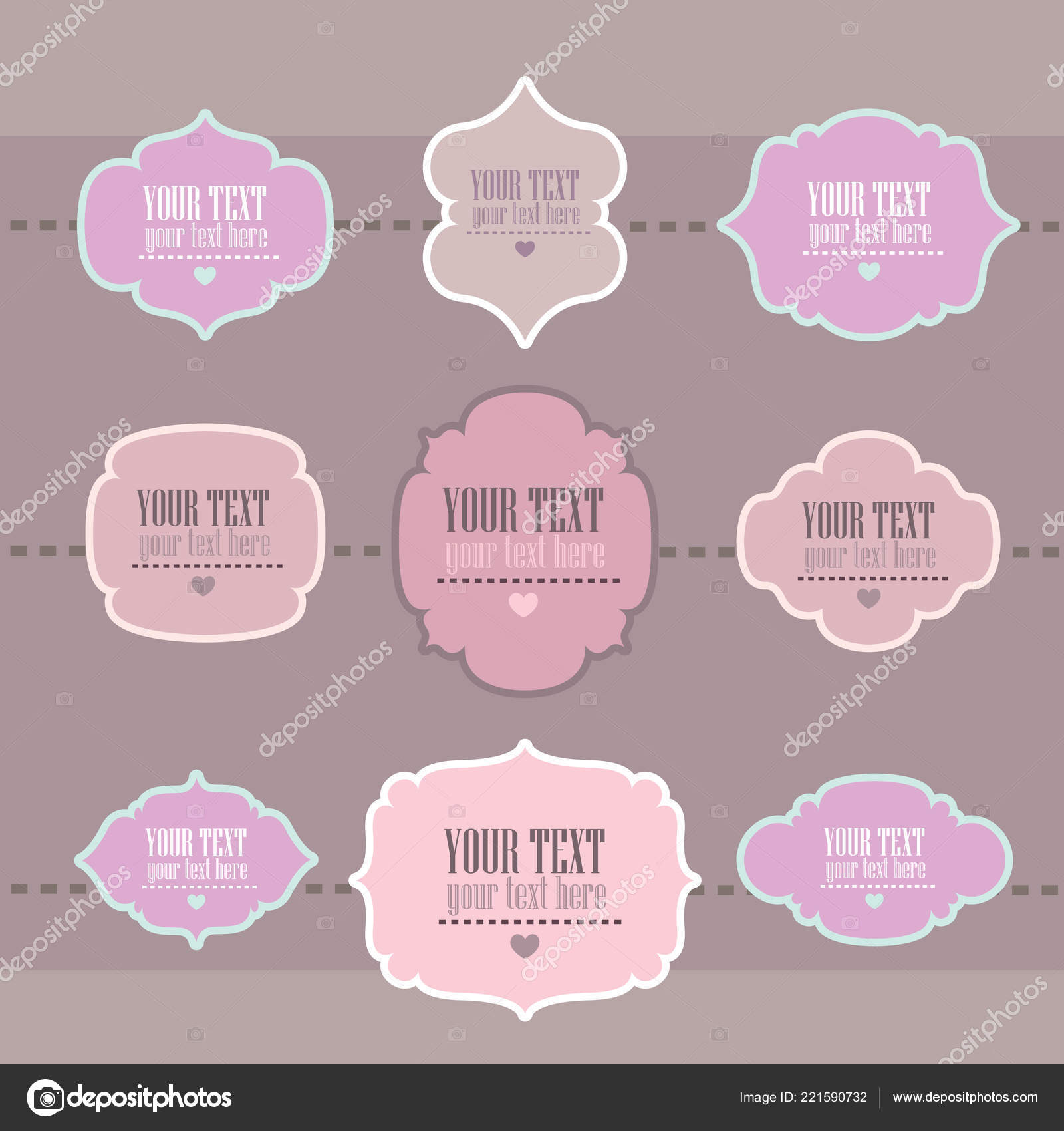 Design Elements Set Beautiful Frames Vector Illustration Stock Vector ...