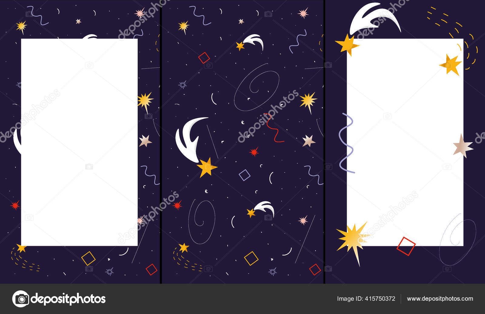 Cute Cover Designs Cartoon Style Brochures Stories Applications Vector ...