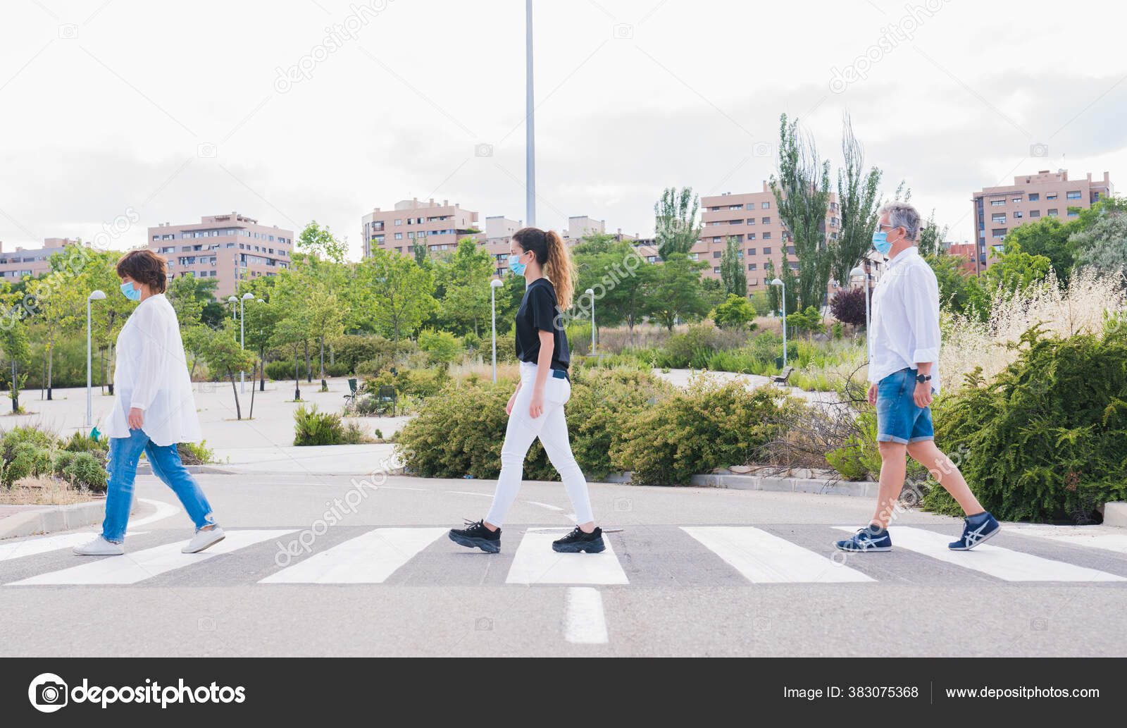New Normal Human Life Social Distance People Walking Pedestrian ...