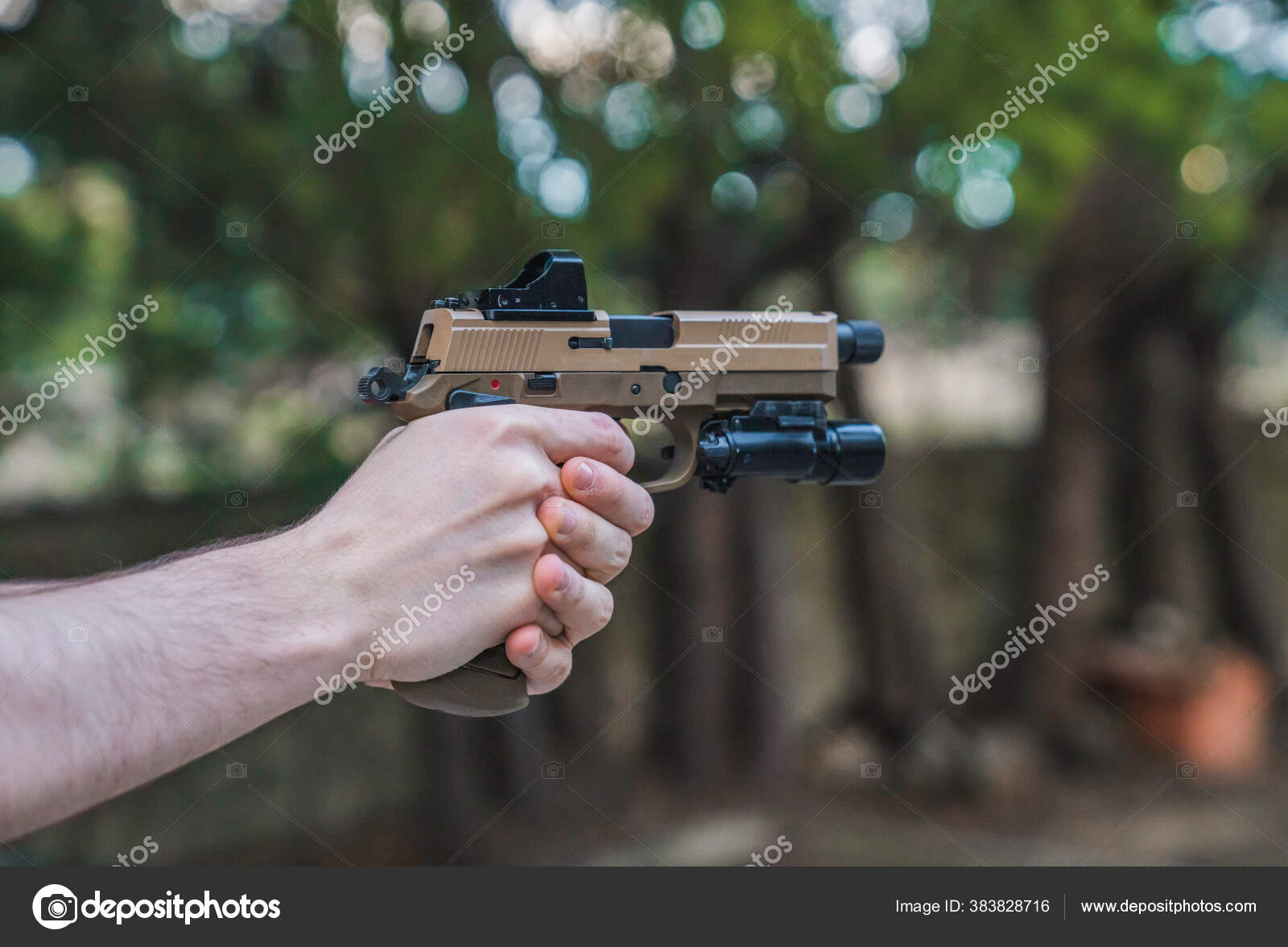 Soldier Gunpoint Marine Doing Target Practice Fnx Asalto Gun Weapons ...