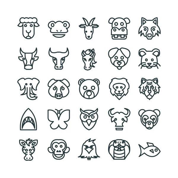 Animal logo design set, emblems with head of bear, wolf, rhino, lion ...