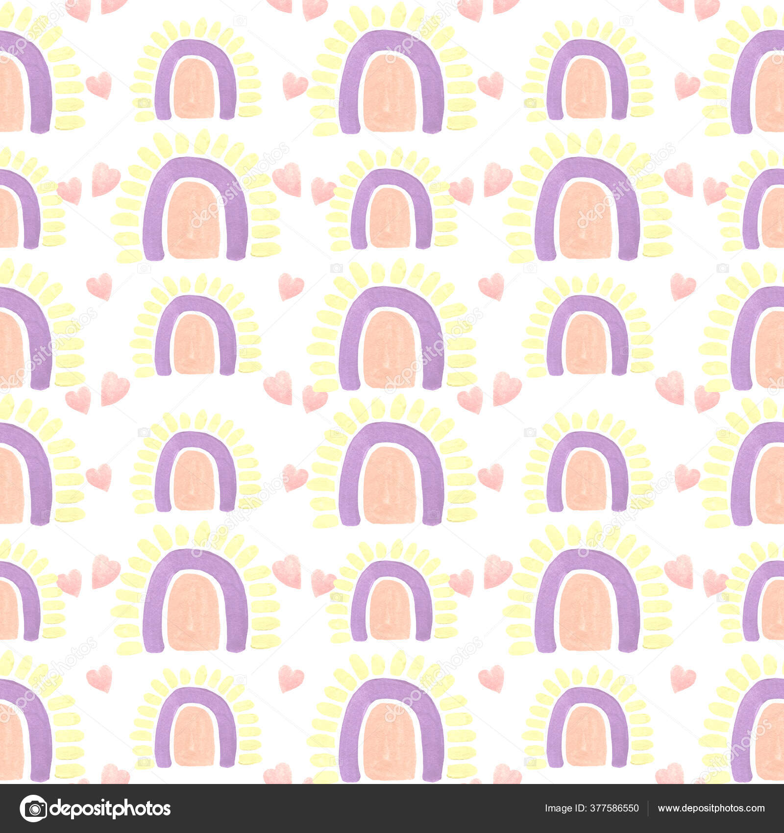 Pastel Colors Rainbow Digital Paper Hand Painted Rainbow Seamless ...