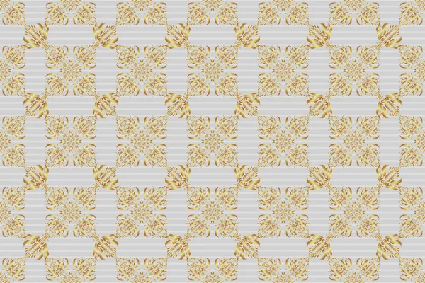 Gray and golden seamless pattern. Geometric repeating raster ornament ...