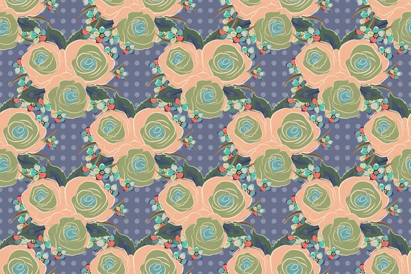 Intersecting curved elegant stylized rose flowers, leaves and scrolls ...