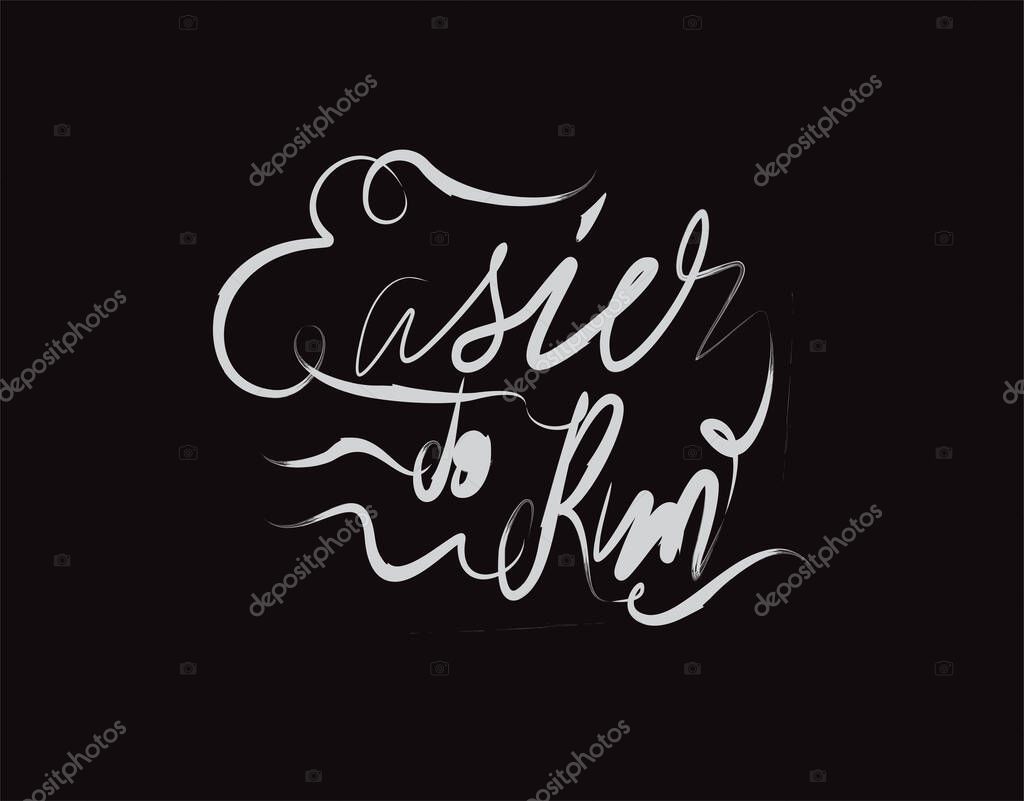 Más fácil de ejecutar texto de letras en fondo negro en la ilustración ...