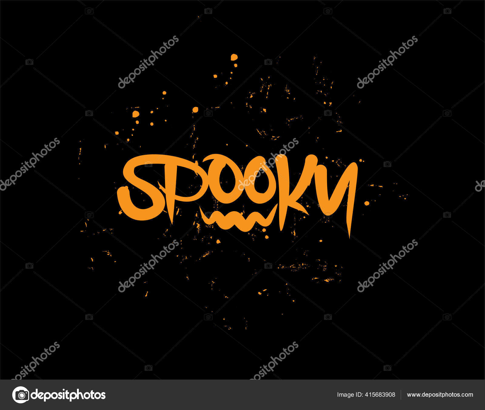 Spooky Lettering Text Black Background Vector Illustration ⬇ Vector ...