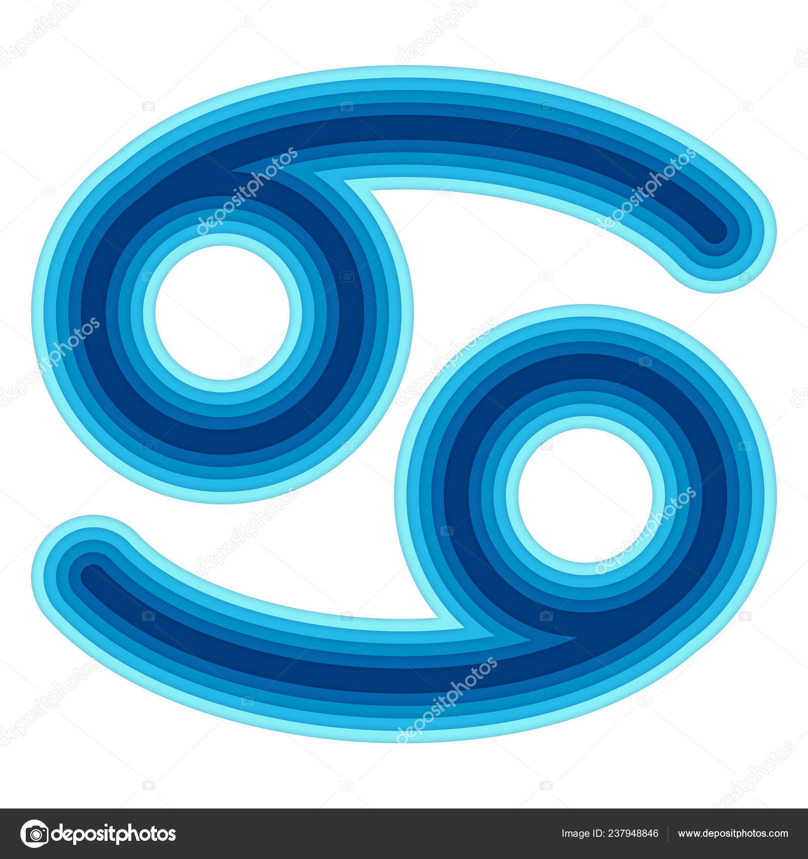 Astrological symbol of Cancer vector paper cut Stock Vector Image by ...