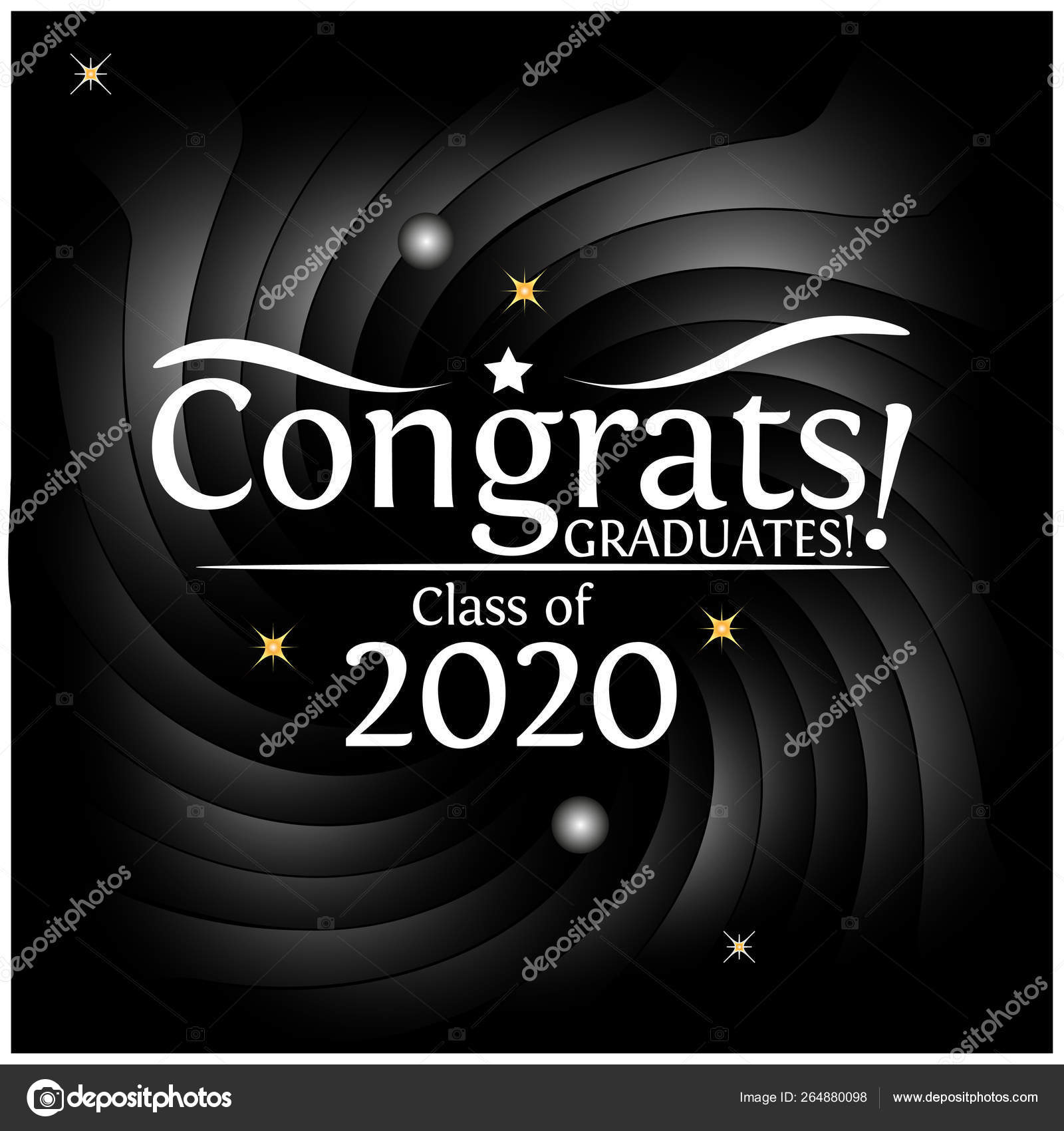 Congrats Graduation Class 2020 Black Background Stock Vector by ©sarya ...