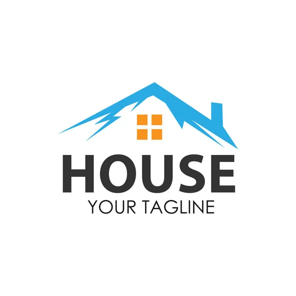 House Logo Vector White Background Flat Logo Design Black House Stock ...
