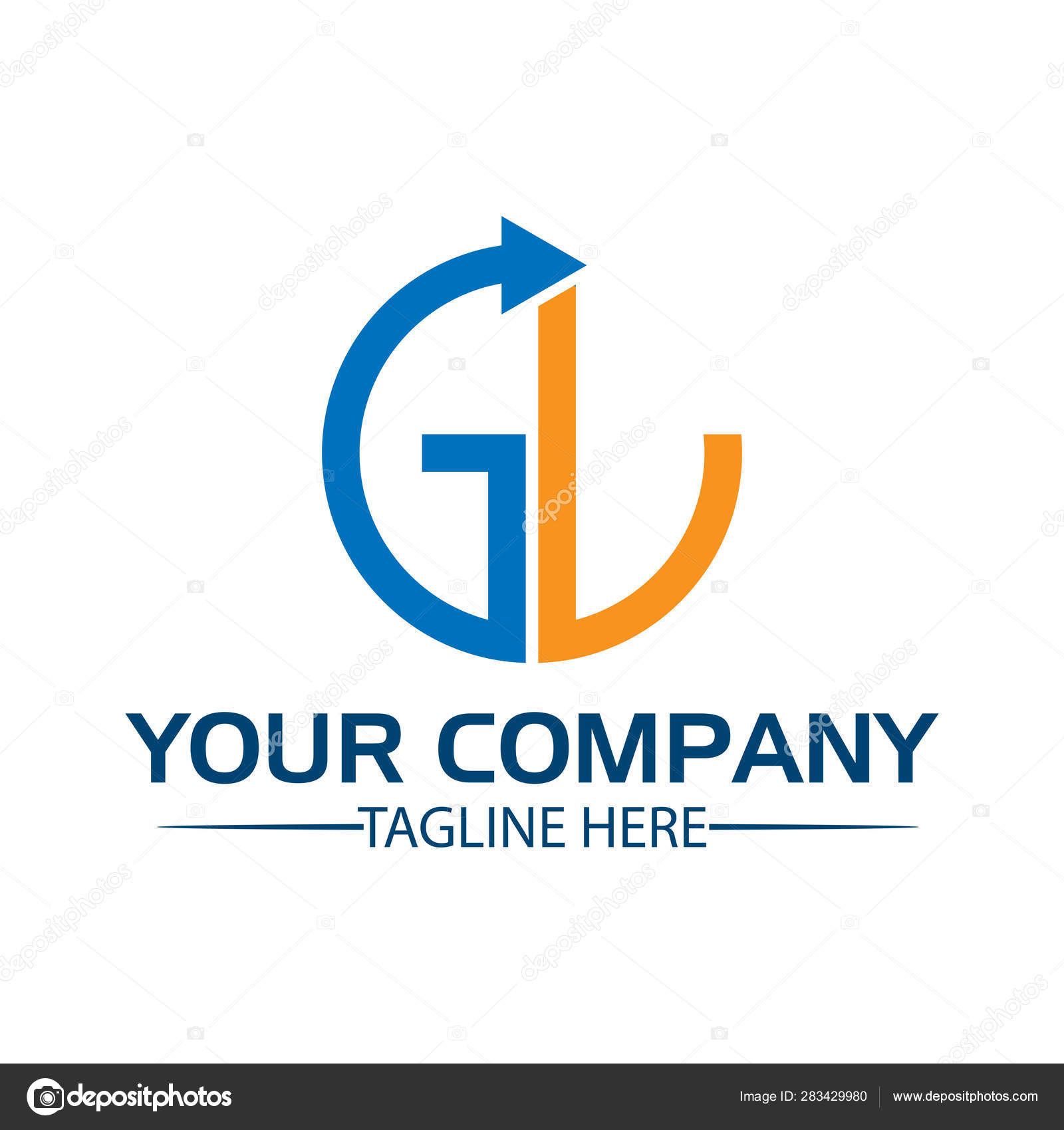 Letter Arrow Initial Flat Design Technology Logo Stock Vector Image by ...