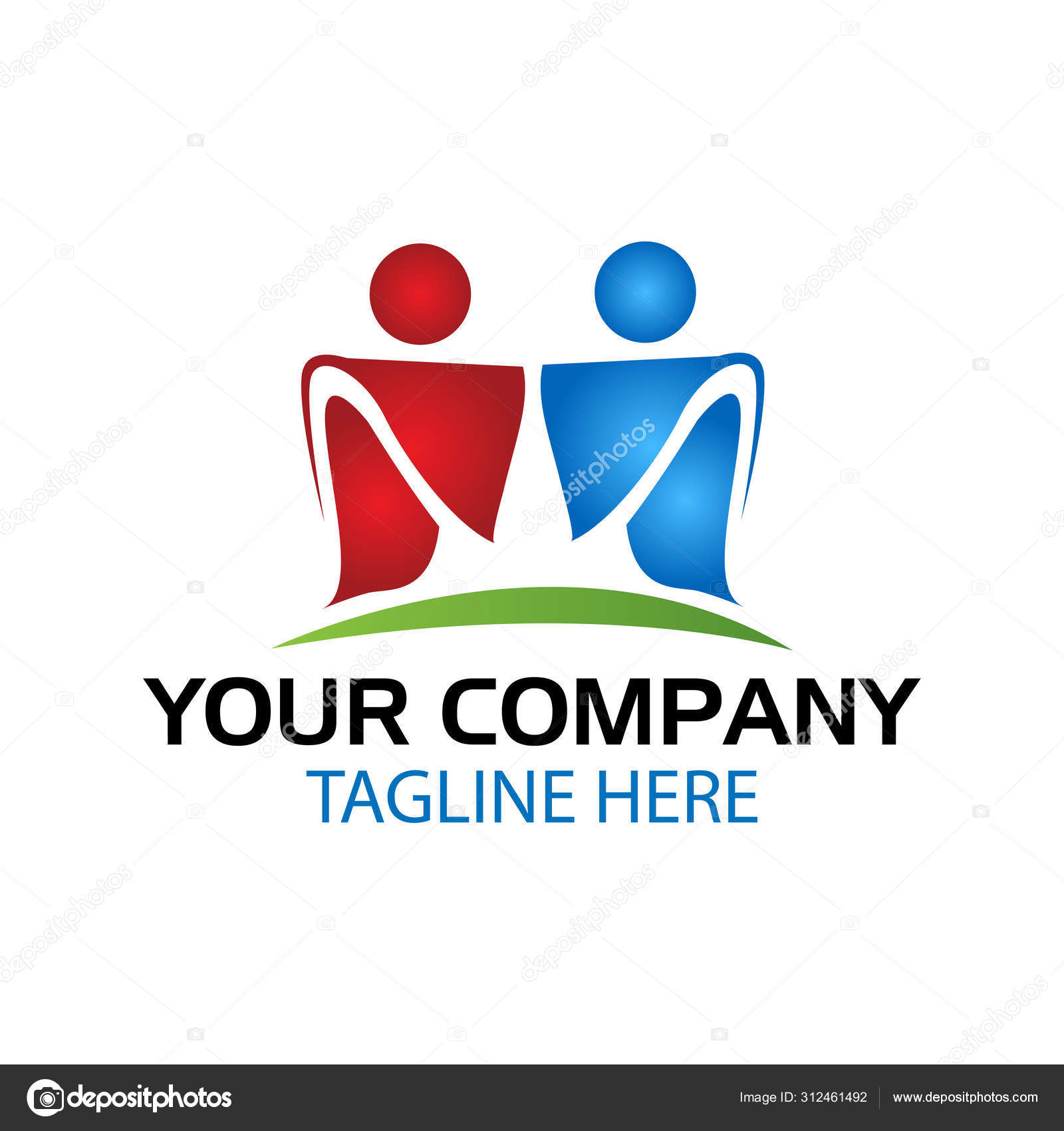 Human Logo Template Flat Design Vector Illustration White Background ...