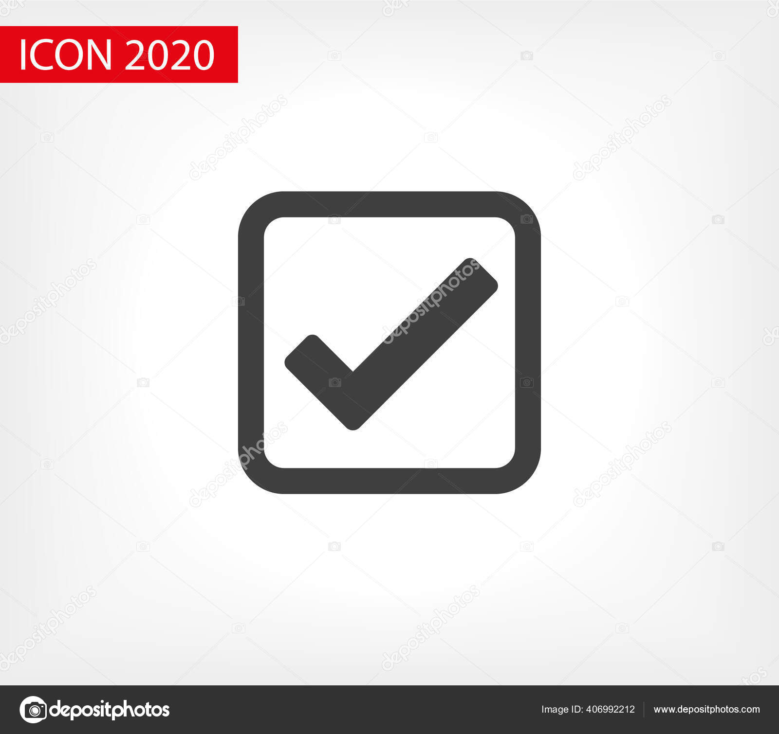 Sprawdź odizolowaną ikonę Marka. Ikona przycisku listy kontrolnej ...