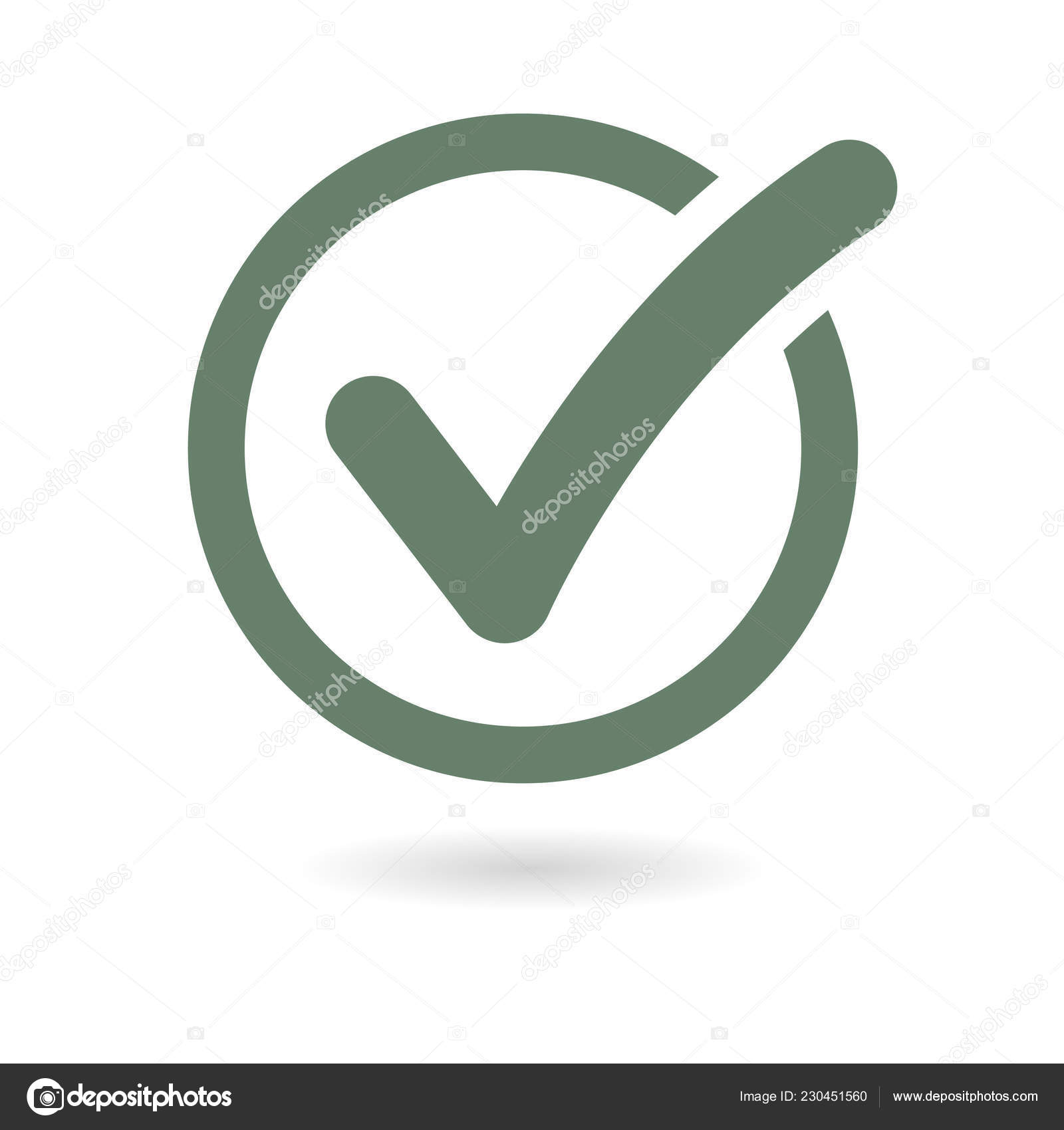 Lista Verificación Icono Botón Marca Verificación Signo Redondo Vector ...