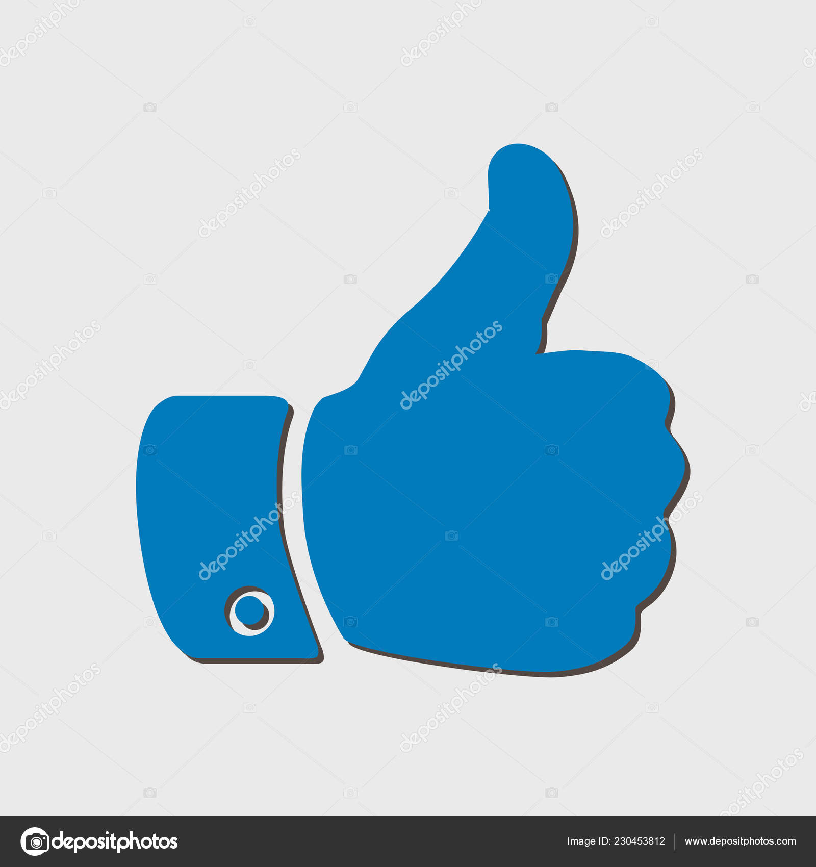 Icon Hand Finger Sign Thumb Symbol Flat Design Style Stock Vector by ...