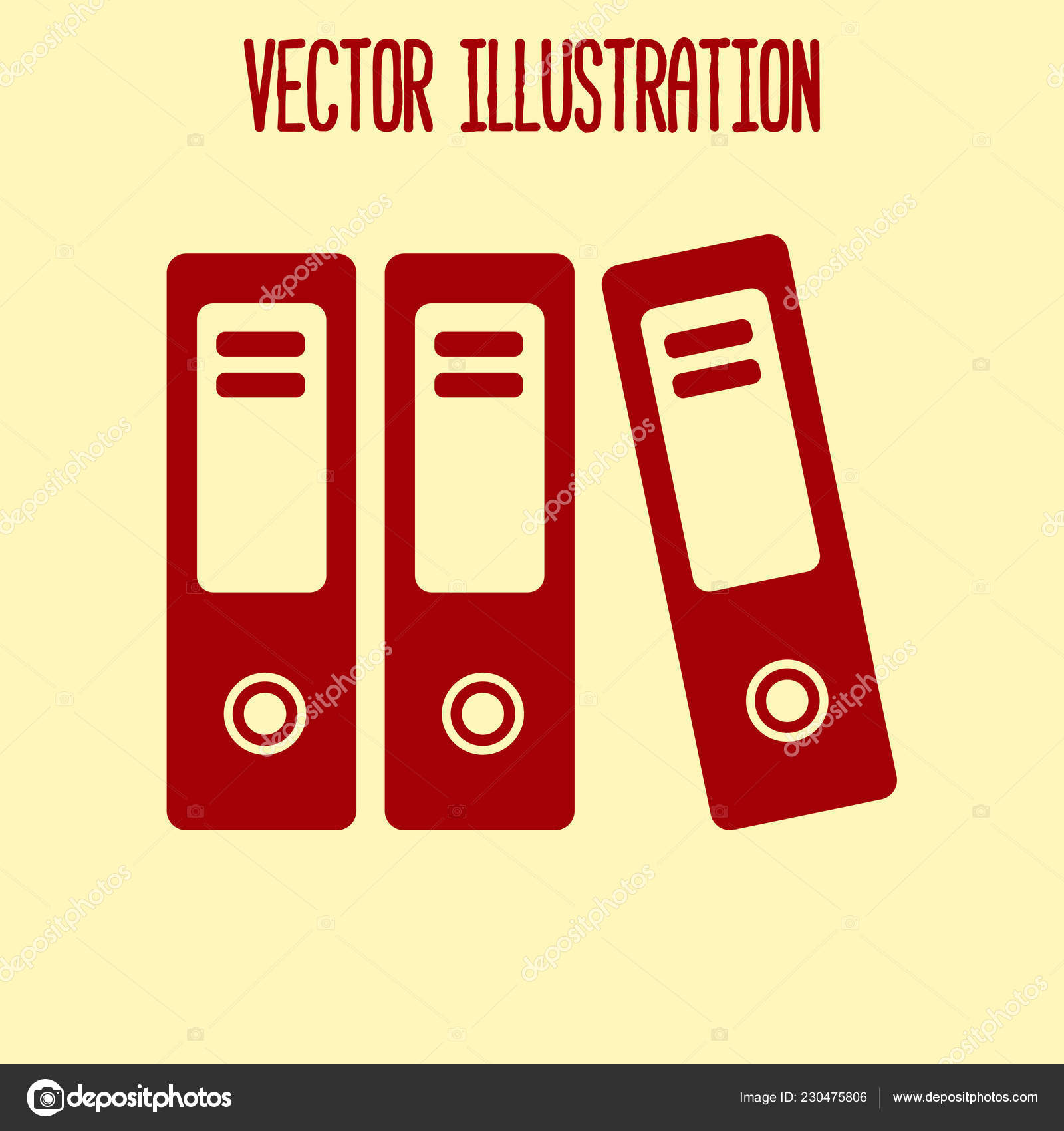 Büromappen Mit Papieren Und Dokumenten Ordner Symbol Für Archive Stock ...