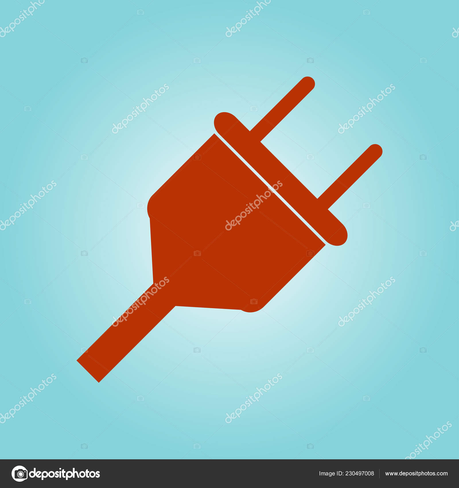 Vector Electrical Plug Symbol Web Flat Icon — Stock Vector ...