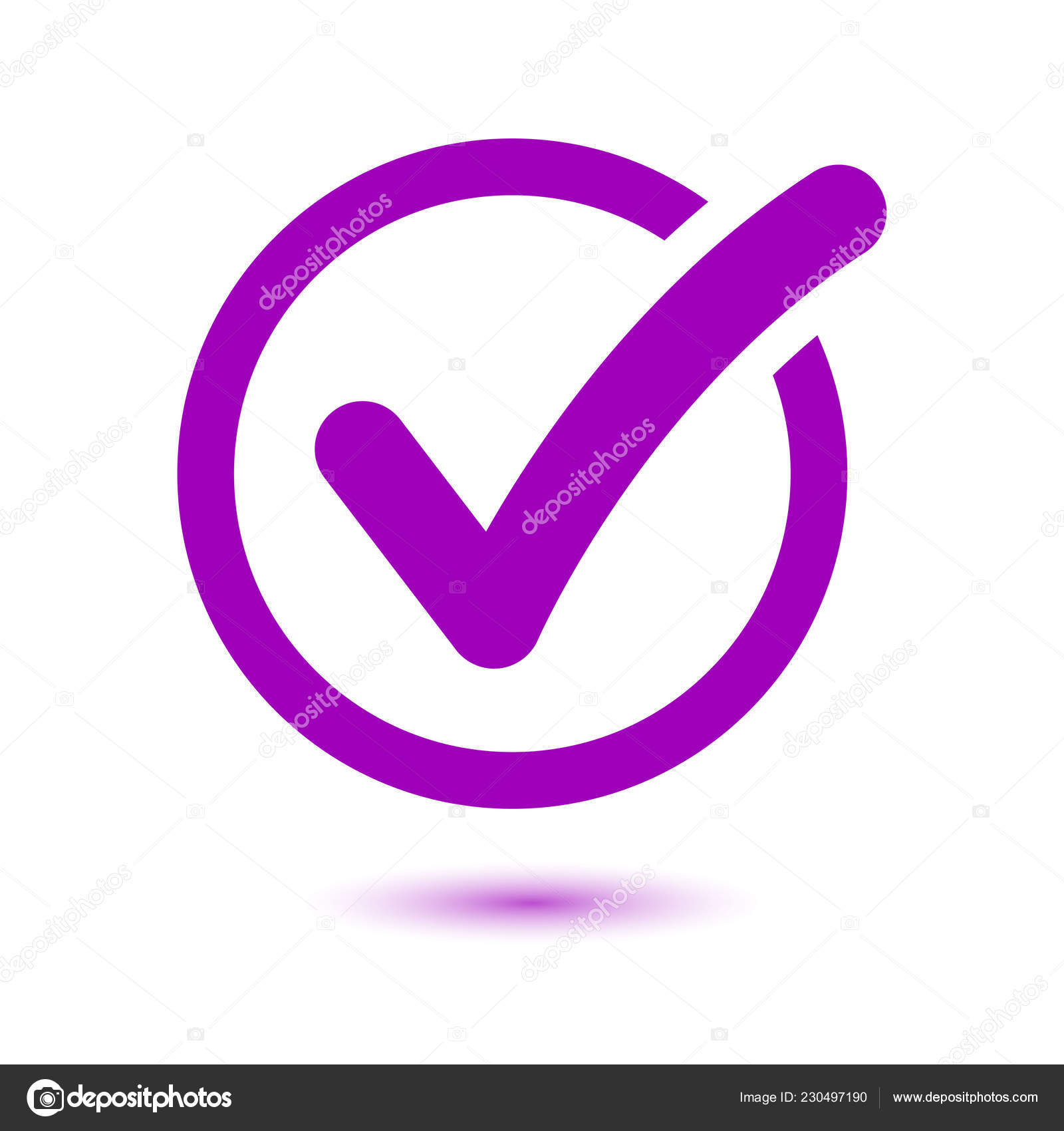 Periksa Daftar Ikon Tombol Periksa Tanda Dalam Tanda Bulat Vektor Stok ...