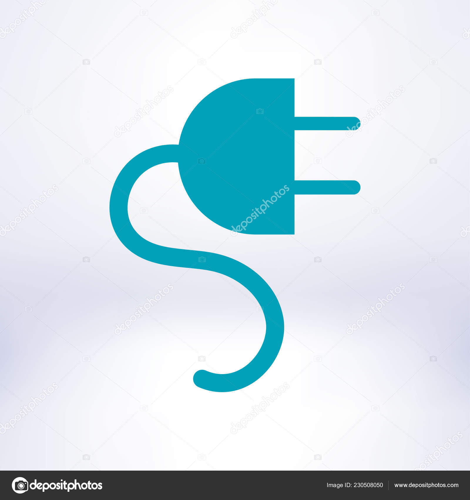 Vector Electrical Plug Symbol Web Flat Icon — Stock Vector ...