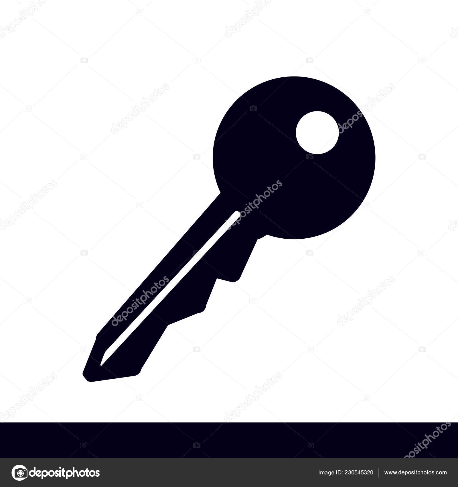 Key Icon Lock Symbol Security Sign Flat Design Style — Stock Vector ...