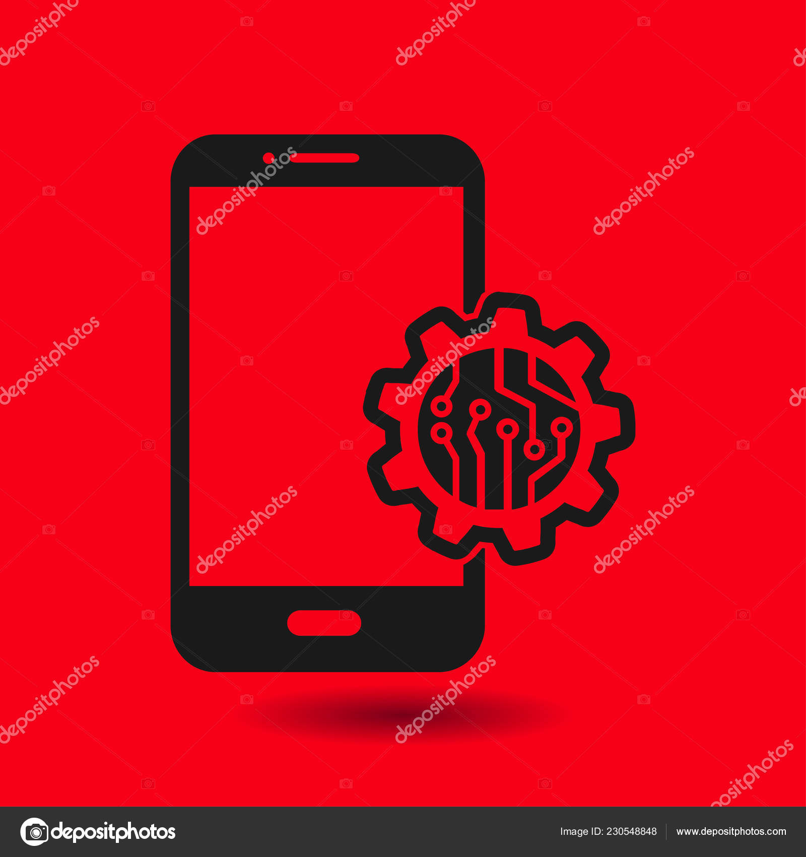 Electronic Circuit Technological Device Technology Scheme Square Symbol ...