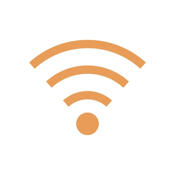 Orange Wifi Icon Vector Wireless Internet Sign Isolated White ...