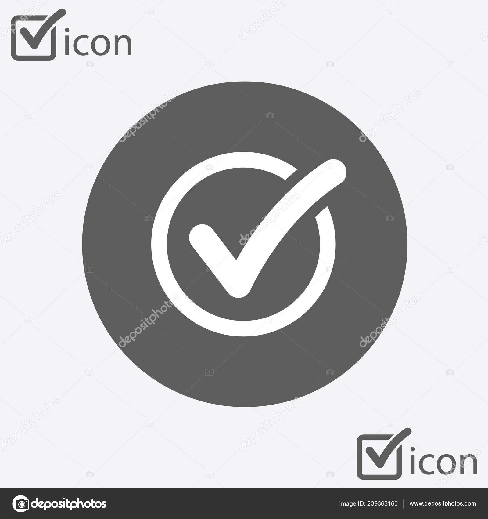 Tjek Listen Knap Ikon Afkryds Mærke Runde Tegn Stock-vektor af ...