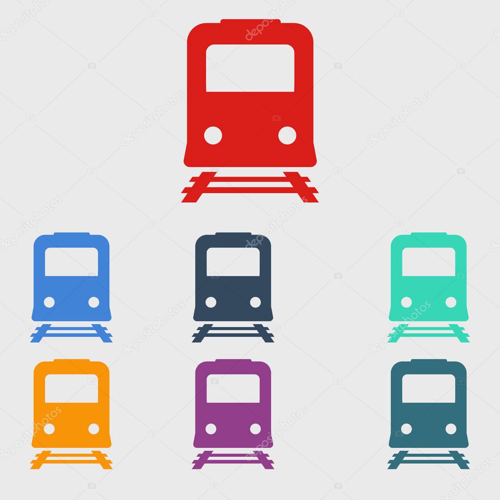 Icono del tren. Simbolo de metro. Señal de estación ferroviaria. 2023