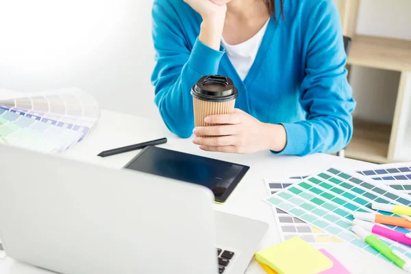 interior design or graphic designer renovation and technology concept ...