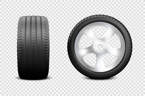 Vector 3d Realistic Render Car Wheel Icon Closeup Isolated on White ...